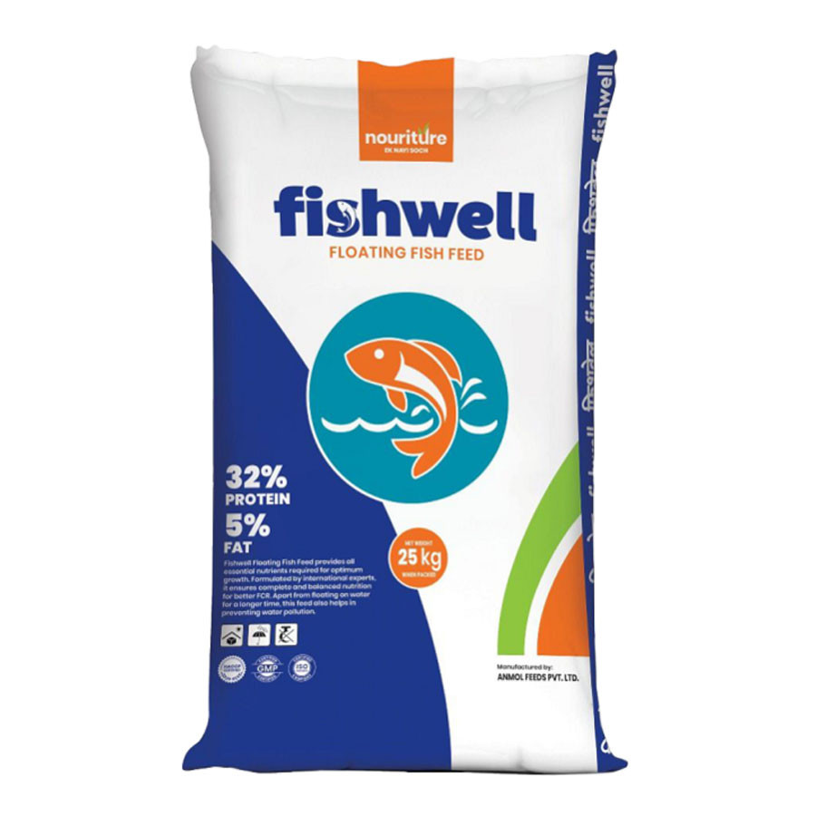 Best Floating Fish Feed FISHWELL 32/5-2MM - 25 KG to Improve Rapid ...
